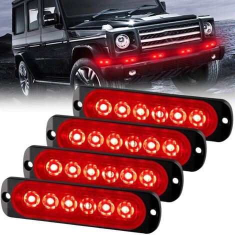 Feux stroboscopiques d'avertissement d'urgence à 6 LED rouges pour ...