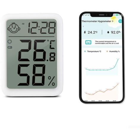 Thermomètre et hygromètre numériques haute précision, hygromètre d'intérieur, moniteur de ...