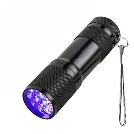 Lighting Lampe UV, Lampe Torche UV 395nm LED Lumière Noire Ultraviolet, 3 Piles AAA Fournies ...