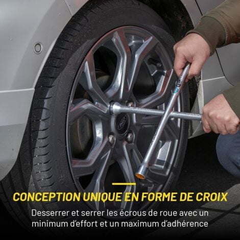 Croix Roue Voiture - Clé Démonte Roue aux Dimensions 17-19-21-23 mm ...