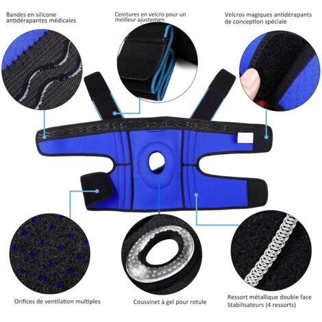 Réglable Genouillère Rotulienne et Ligamentaire, avec Stabilisateurs ...