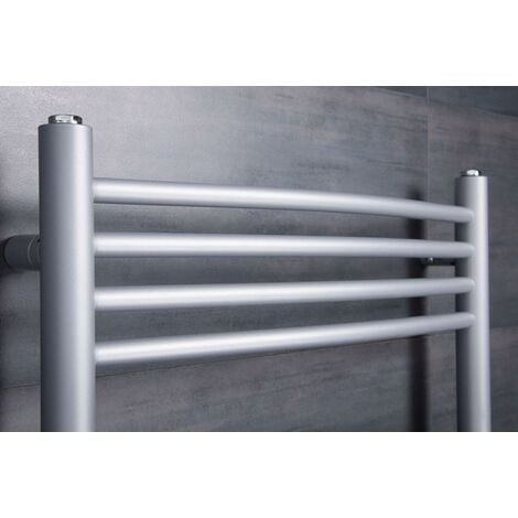 Curved Heated Towel Rail Bathroom Radiators Silver 1350x600mm