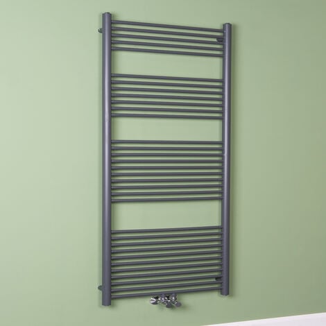 WarmeHaus Heated Towel Rail Bathroom Ladder Radiators Grey 1760x600mm ...