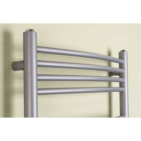 Curved Heated Towel Rail Bathroom Radiators Silver 1120x600mm