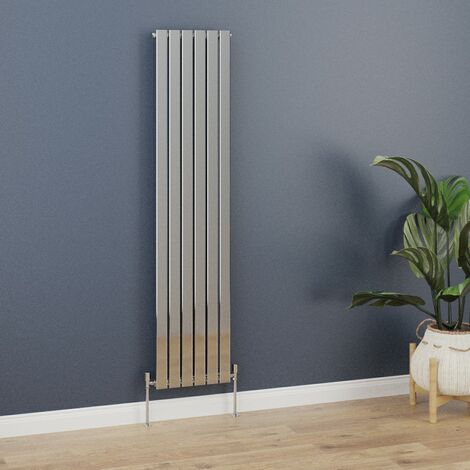 WarmeHaus Vertical 1800x408mm Flat Panel Radiator Chrome Single