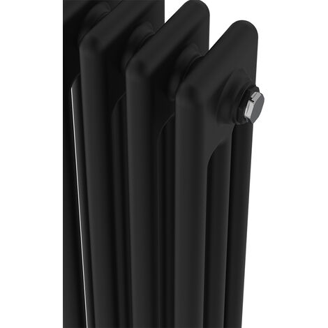 WarmeHaus Traditional Radiator Black Triple Column 1500x382mm