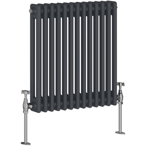 WarmeHaus Traditional Anthracite 2 Column Radiator 600x605mm