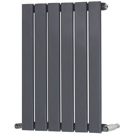 WarmeHaus Horizontal 600x408mm Flat Radiator Anthracite Single