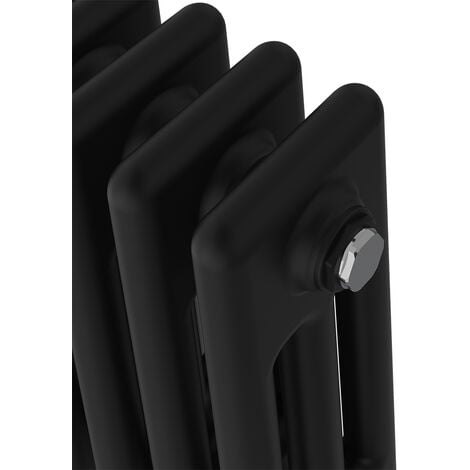 WarmeHaus Traditional Radiator Black Triple Column 300x1192mm