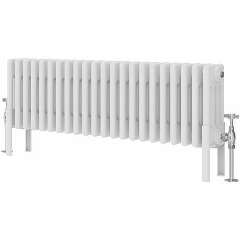 WarmeHaus Traditional Radiator 300x1010mm White 4 Column Heater