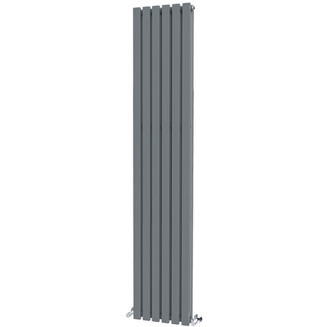 WarmeHaus Anthracite 1800x410mm Radiator Double Grey Flat Panel
