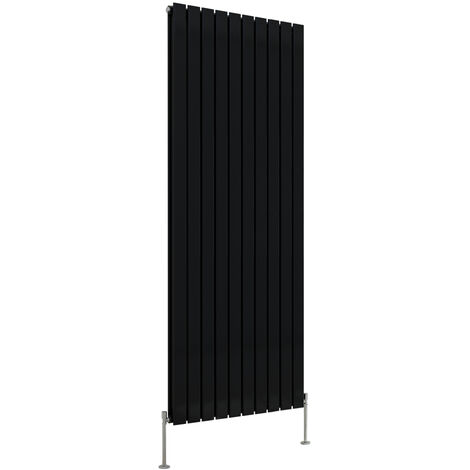 WarmeHaus Vertical 1800x680mm Flat Panel Radiator Black Double
