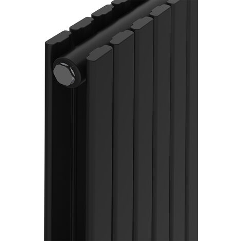 WarmeHaus Vertical 1800x680mm Flat Panel Radiator Black Double