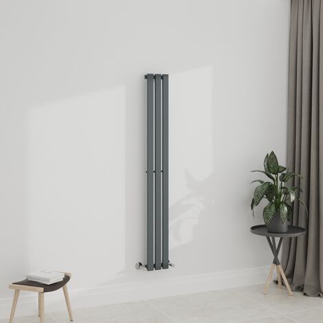WarmeHaus Anthracite 1600x200mm Radiator Single Grey Flat Panel