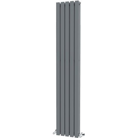 WarmeHaus Anthracite 1800x340mm Radiator Double Grey Flat Panel