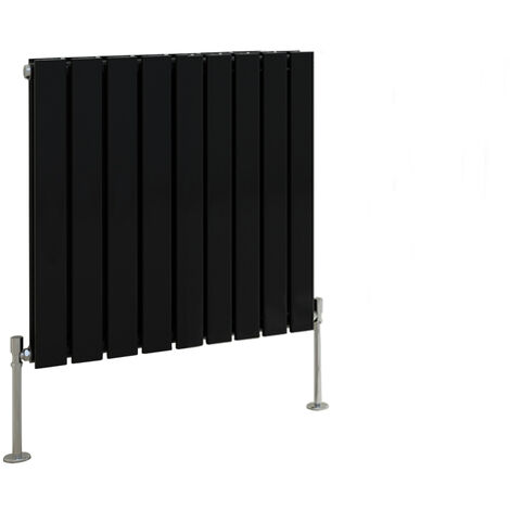 WarmeHaus Horizontal 600x612mm Flat Panel Radiator Black Double