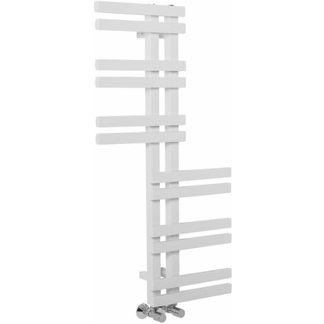1000x550mm Bathroom Heated Towel Rail Radiator Ladder Style White