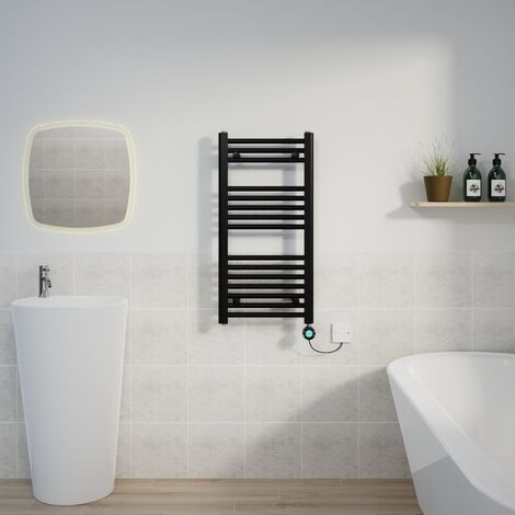 WarmeHaus Prefilled Electric Thermostatic Heated Towel Rail Bathroom ...
