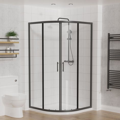Aquariss Quadrant Shower Enclosure Matte Black 1000x1000