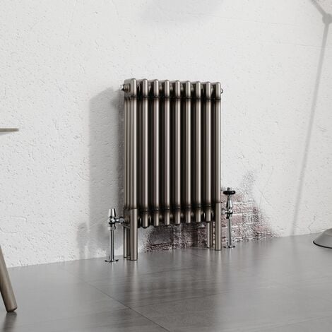 Warmehaus Traditional Radiator Raw Metal 600x427mm Triple Column