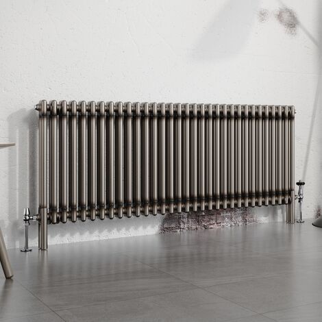 Warmehaus Traditional Radiator Raw Metal 600x1460mm Double Column