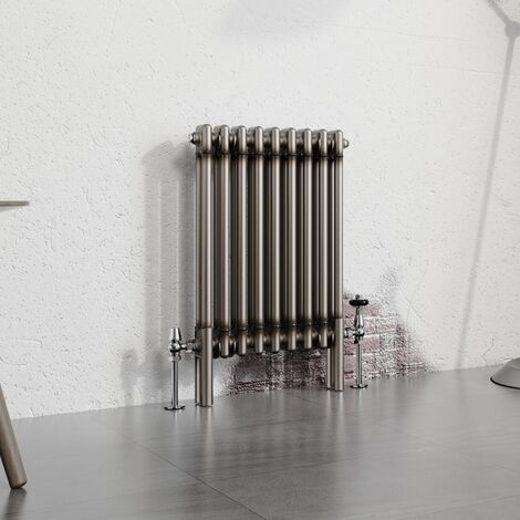 Warmehaus Traditional Radiator Raw Metal 600x425mm Double Column