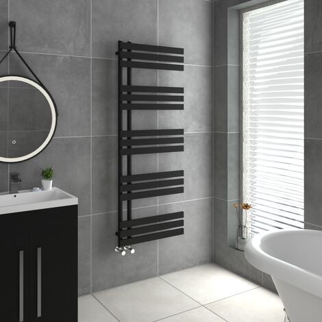 WarmeHaus D Shape Bathroom Radiator Warmer Black 1600x600mm