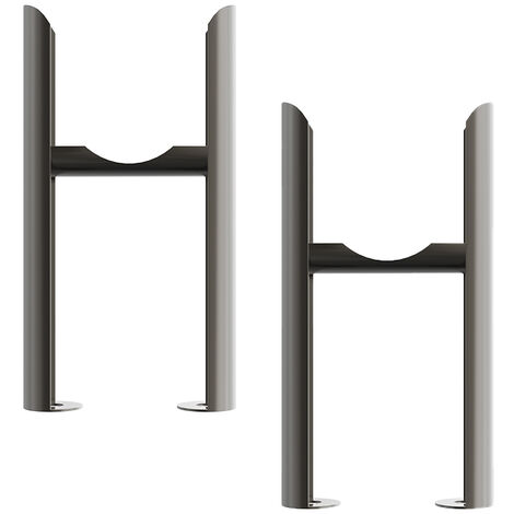 Traditional Radiator Floor Legs 2PC/Set 3 Column Raw Metal