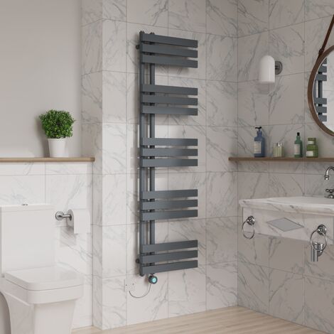 WiFi Electric Towel Rail Timer D Tube 1600x450mm Sand Grey