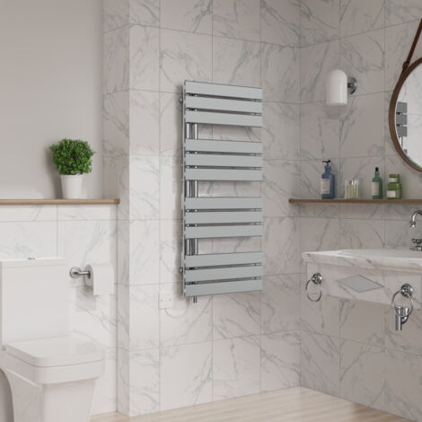 Flat Panel Electric Heated Towel Rail Chrome 1126x500mm