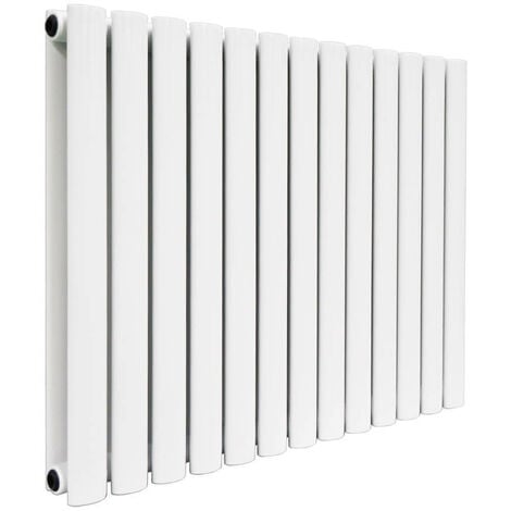 Warmehaus Oval Panel Radiator White Horizontal Double 600x767mm
