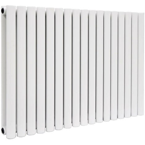600 x 1004mm White Double Oval Tube Horizontal Radiator
