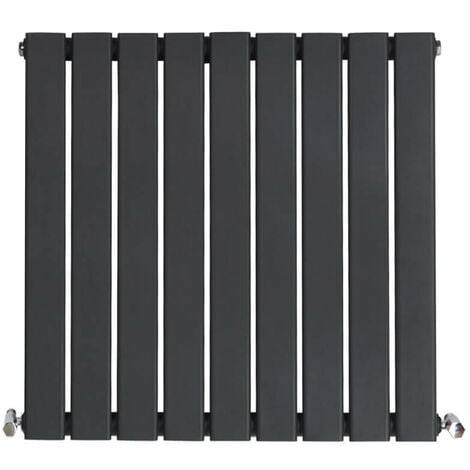 600 x 614mm Anthracite Single Flat Panel Horizontal Radiator