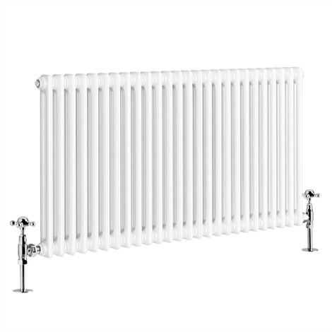 WarmeHaus Traditional Radiator White Double Panel 600x1190mm
