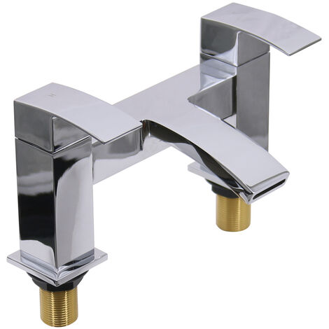 Aquariss Bath Taps Chrome Waterfall Tub Taps Square Bathroom Bath Tap ...