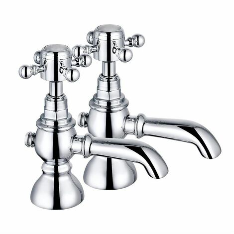 Aquariss Bath Tap Bathroom Twin Lever Chrome Brass Tub Taps