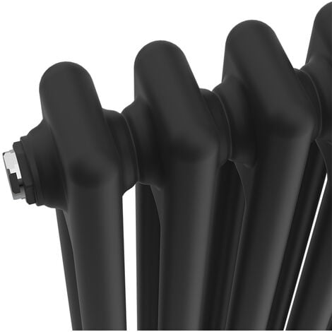 Warmehaus Traditional Black Radiator Double Column 1500 x 290mm