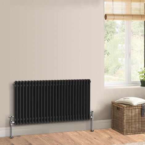 Warmehaus Traditional Black Radiator Double Column 600 x 1190mm