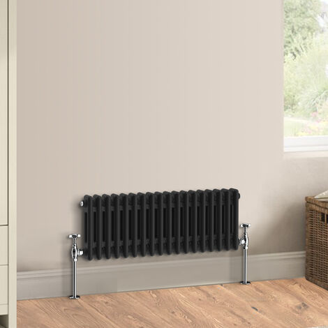 Warmehaus Traditional Black Radiator Double Column 300 x 830mm