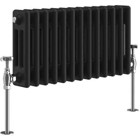 Warmehaus Traditional Black Radiator Triple Column 300 x 607mm