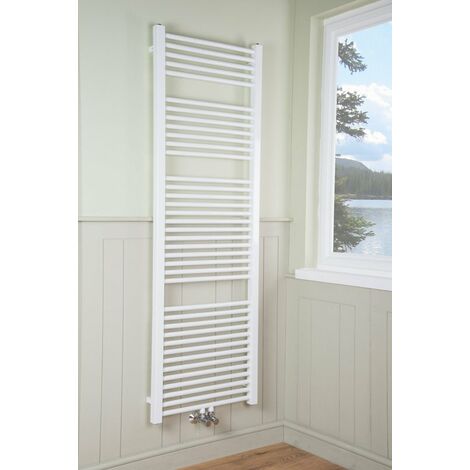 Square Heated Towel Rail Radiator Bathroom White 1800x600mm
