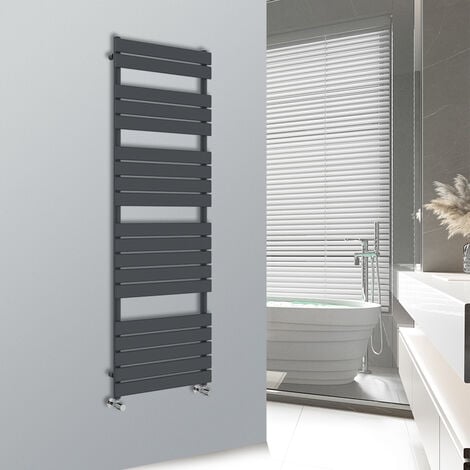 WarmeHaus Flat Panel Anthracite Bathroom Heated Towel Rail Ladder ...