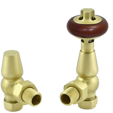 Warmehaus Chelsea Traditional Angled TRV Thermostatic Radiator Valves ...