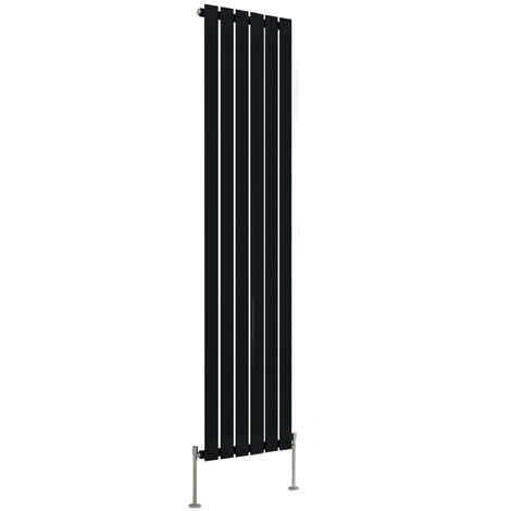 Warmehaus Vertical Radiator Flat Panel Single Black 1800x410mm