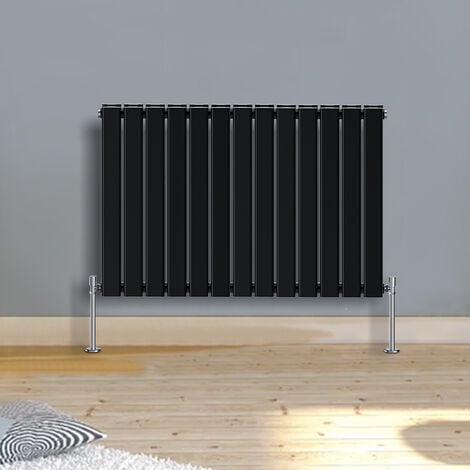Warmehaus Horizontal Radiator Flat Panel Double Black 600x886mm