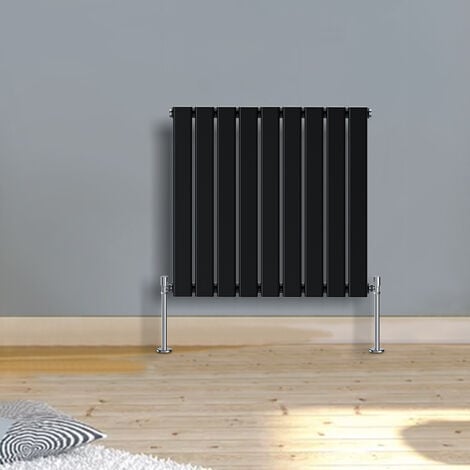 Warmehaus Horizontal Radiator Flat Panel Single Black 600x614mm
