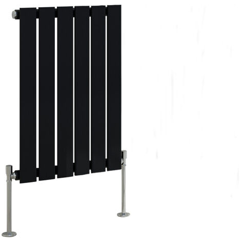 Warmehaus Horizontal Radiator Flat Panel Single Black 600x410mm