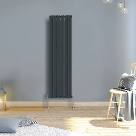 WarmeHaus Vertical Flat Radiator Anthracite 1800x408mm Double