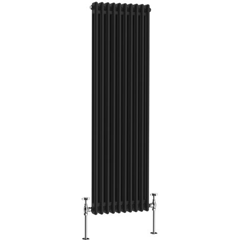 Warmehaus Traditional Double Black Tall Radiator 1500x470mm