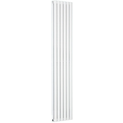Warmehaus Vertical Oval Panel Double Radiator White 1800 x 355mm